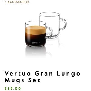 Nespresso | Kitchen | Nespresso Vertuo Gran Lungo Coffee Mug Set | Poshmark